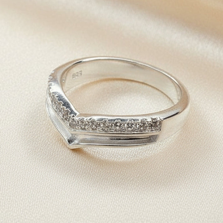 Solid silver wishbone style ring suitable for use with resin ...